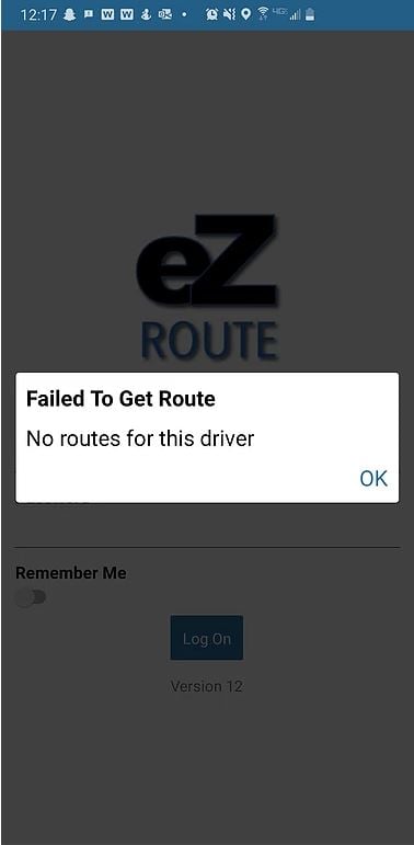 Logging Into EZ-Route's Mobile Application